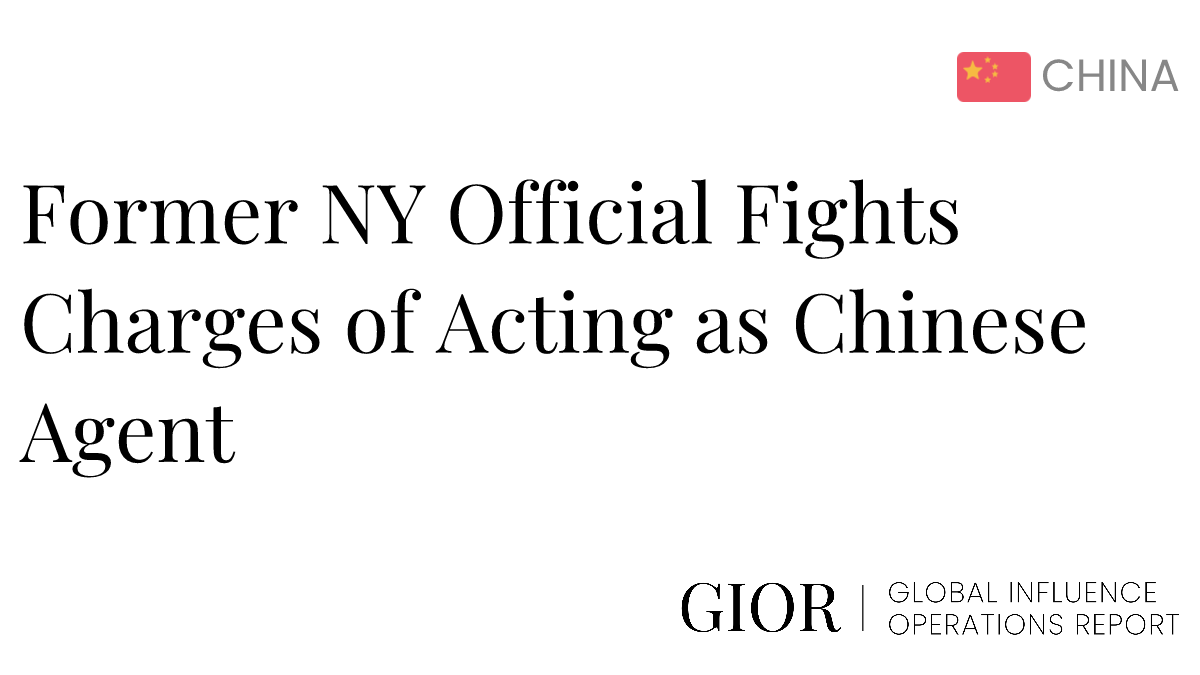 Former NY Official Fights Charges of Acting as Chinese Agent - Global ...