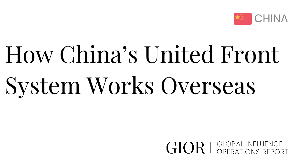 How China’s United Front System Works Overseas - Global Influence ...