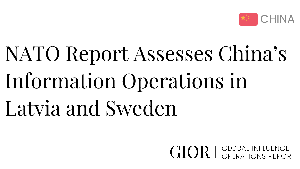 NATO Report Assesses China’s Information Operations in Latvia and ...
