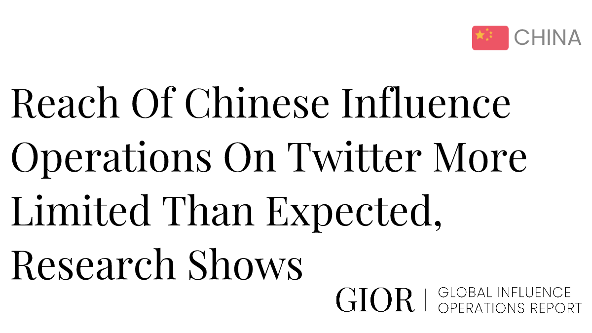 Reach Of Chinese Influence Operations On Twitter More Limited Than ...