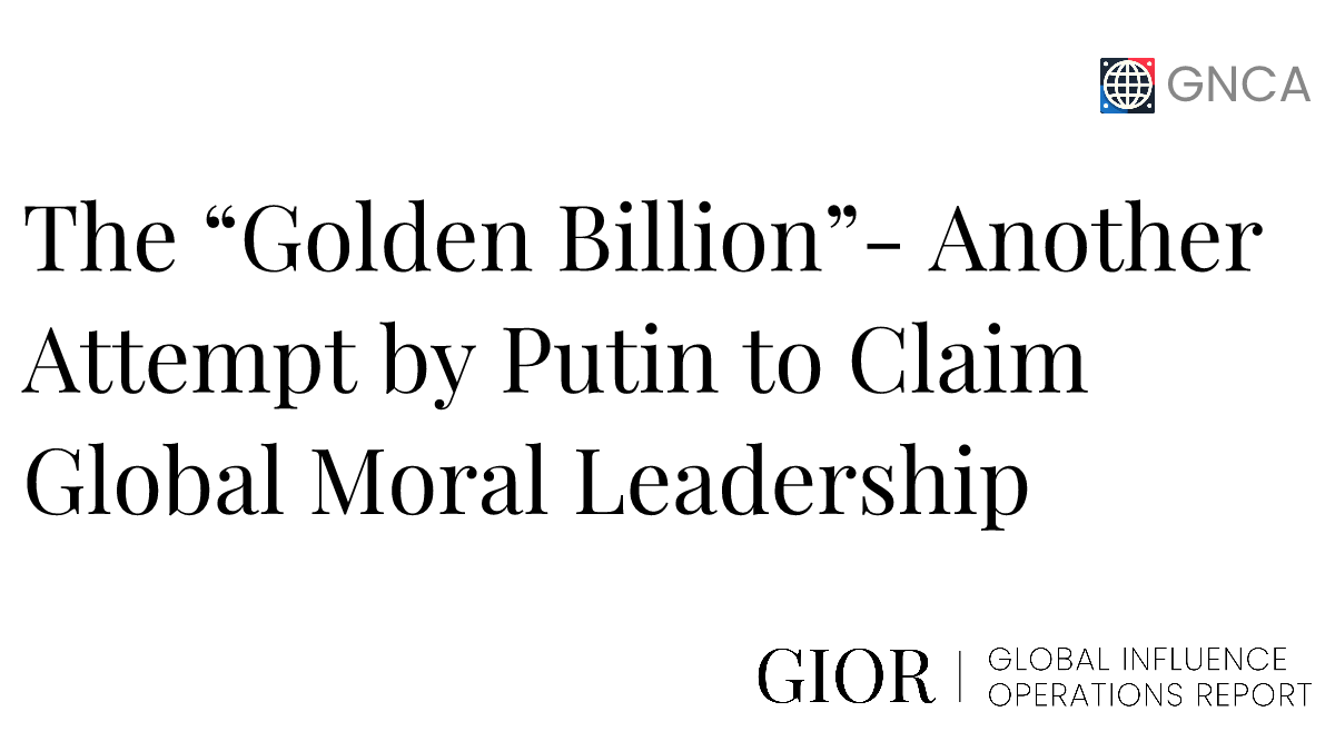 The "Golden Billion"- Another Attempt by Putin to Claim Global Moral ...