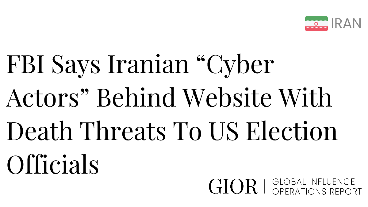 FBI Says Iranian "Cyber Actors" Behind Website With Death Threats To US ...