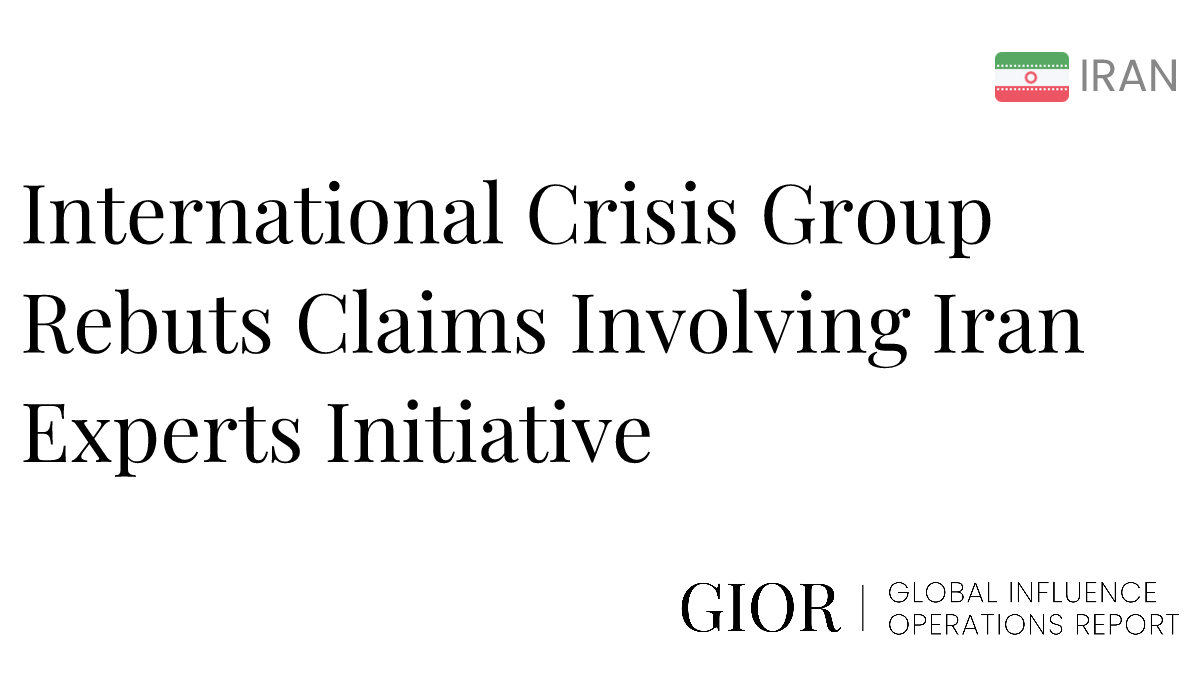 International Crisis Group Rebuts Claims Involving Iran Experts ...