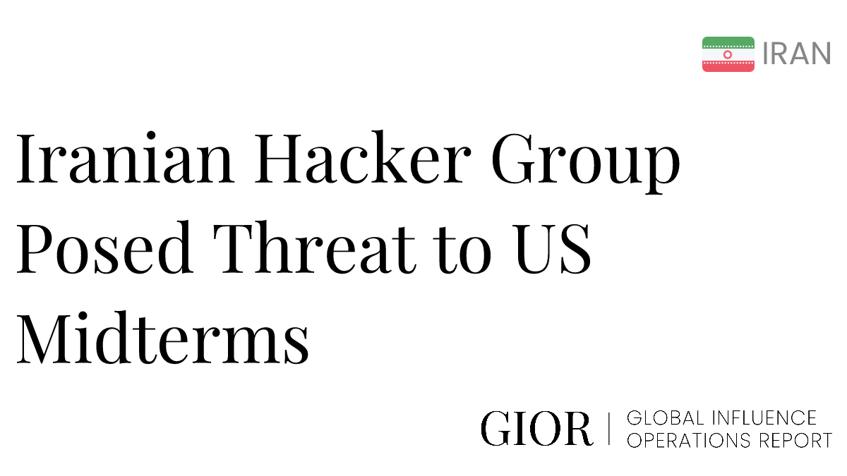 Iranian Hacker Group Posed Threat to US Midterms : Global Influence ...