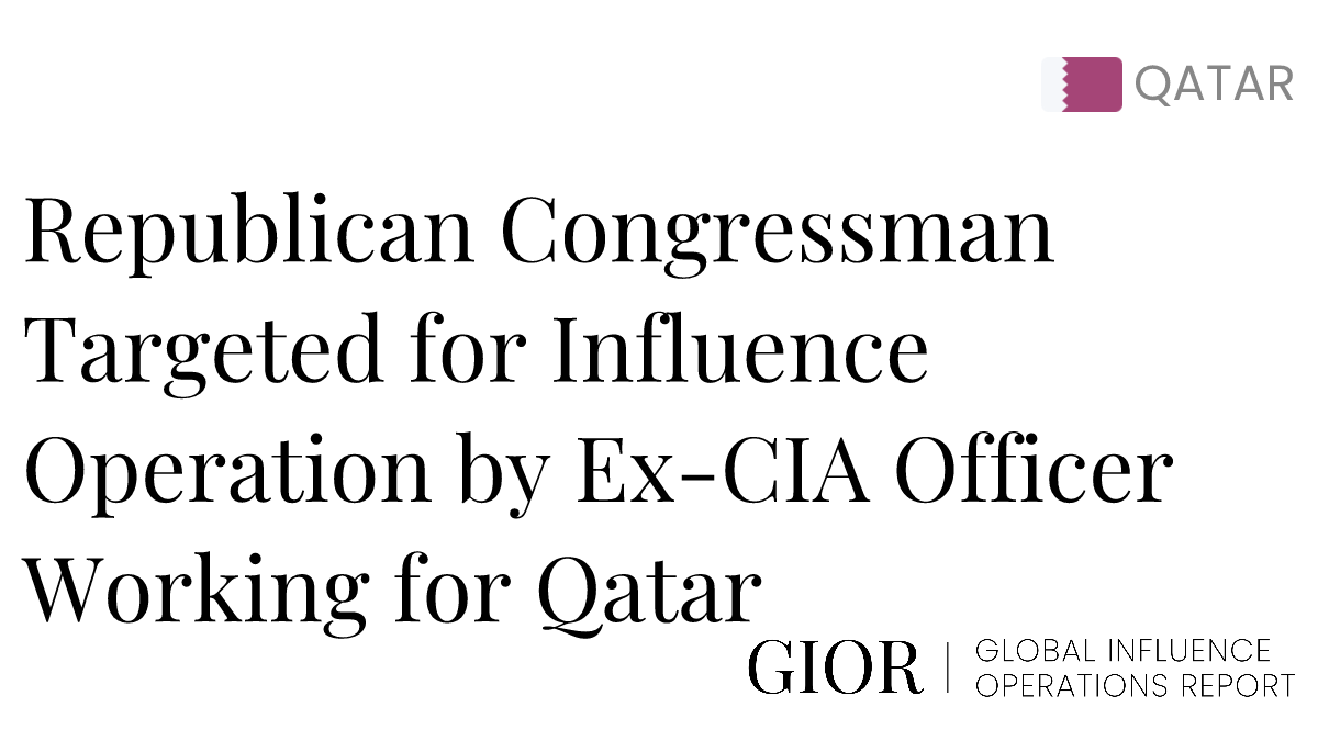 Republican Congressman Targeted for Influence Operation by Ex-CIA ...