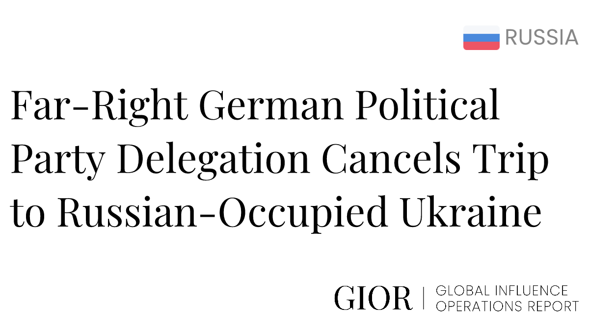 Far-Right German Political Party Delegation Cancels Trip to Russian ...
