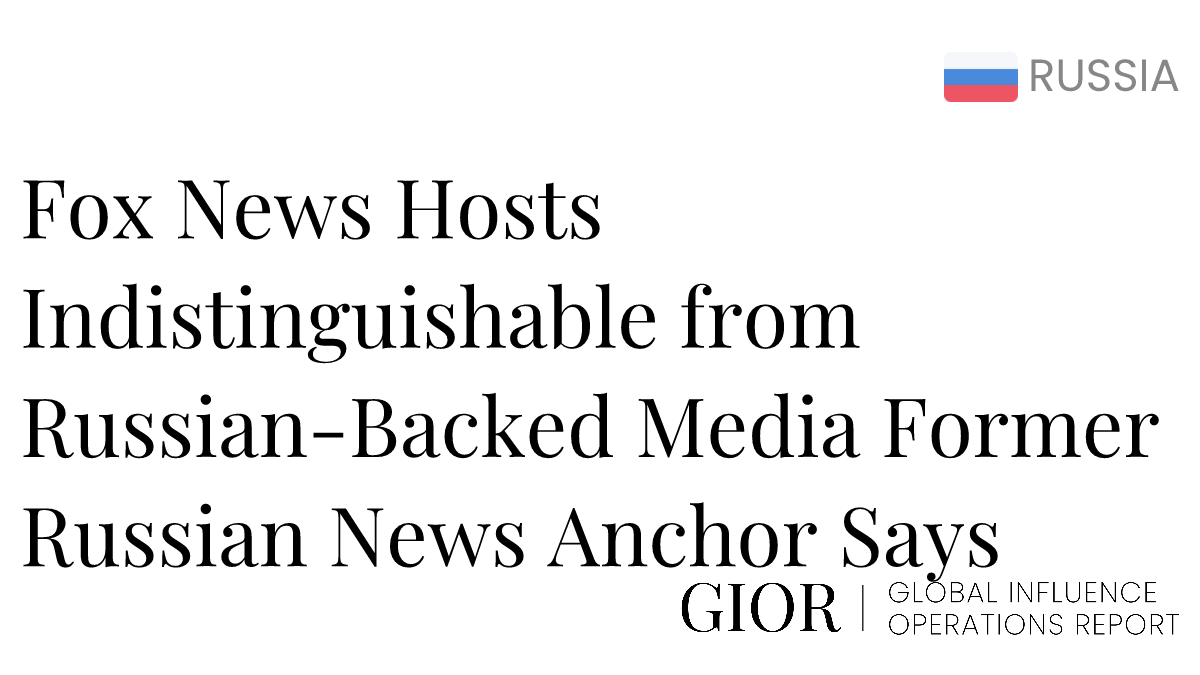 Fox News Hosts Indistinguishable from Russian-Backed Media Former ...