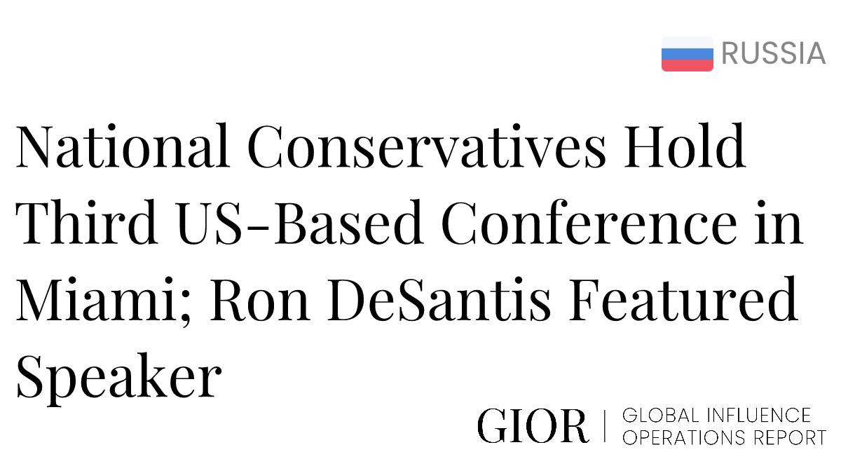 National Conservatives Hold Third US-Based Conference in Miami; Ron ...