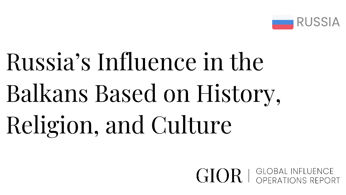 Russia's Influence in the Balkans Based on History, Religion, and ...
