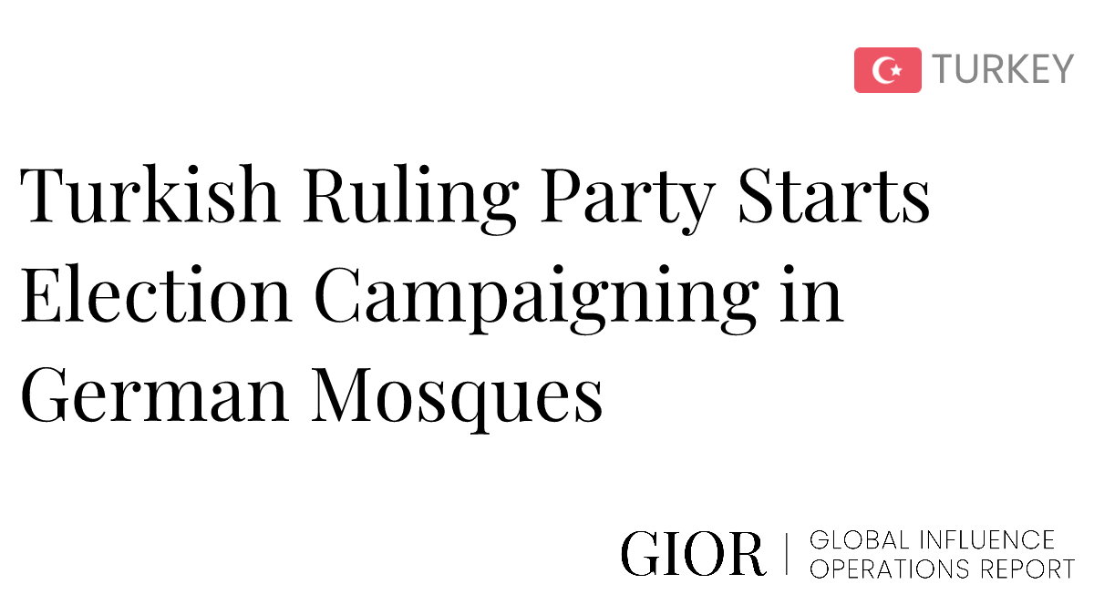 Turkish Ruling Party Starts Election Campaigning in German Mosques ...