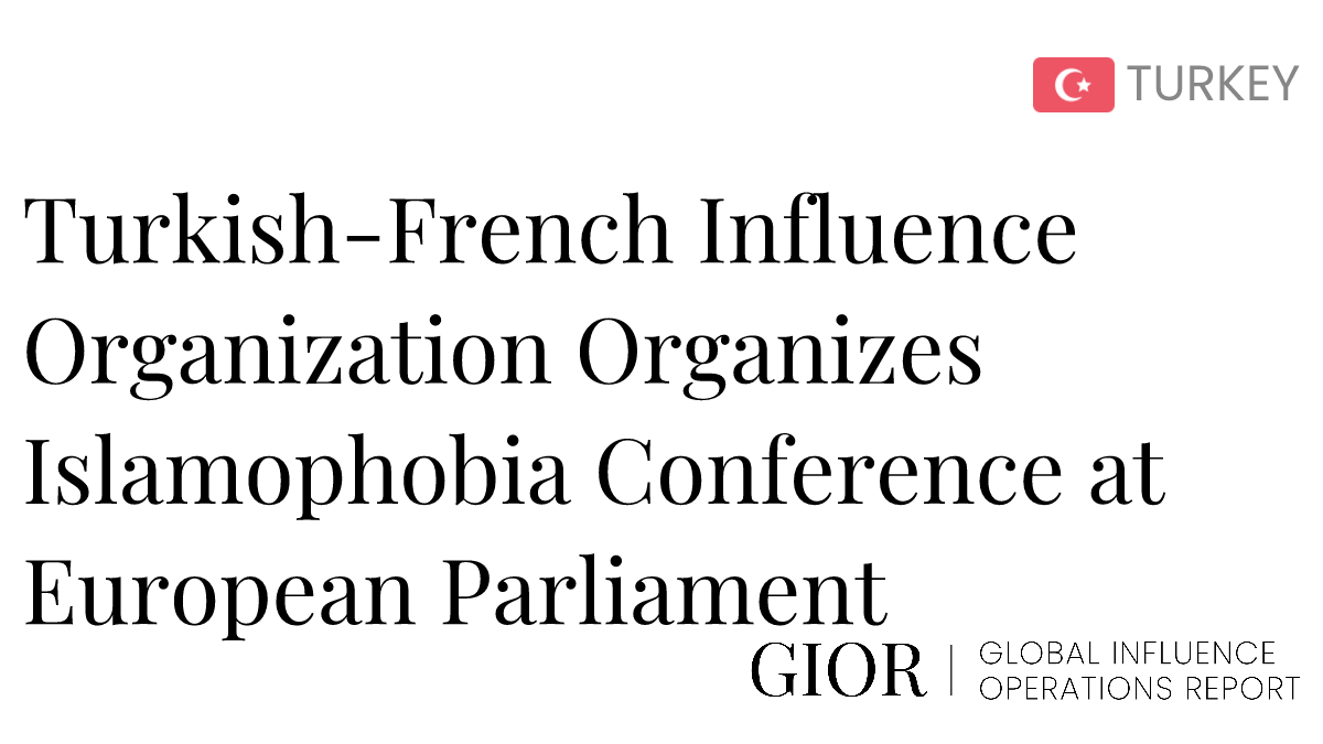 Turkish-French Influence Organization Organizes Islamophobia Conference ...