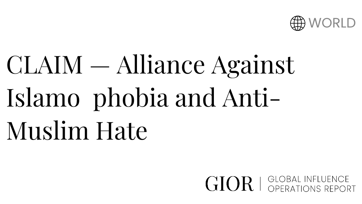CLAIM - Alliance Against Islamo­phobia and Anti-Muslim Hate - Global ...