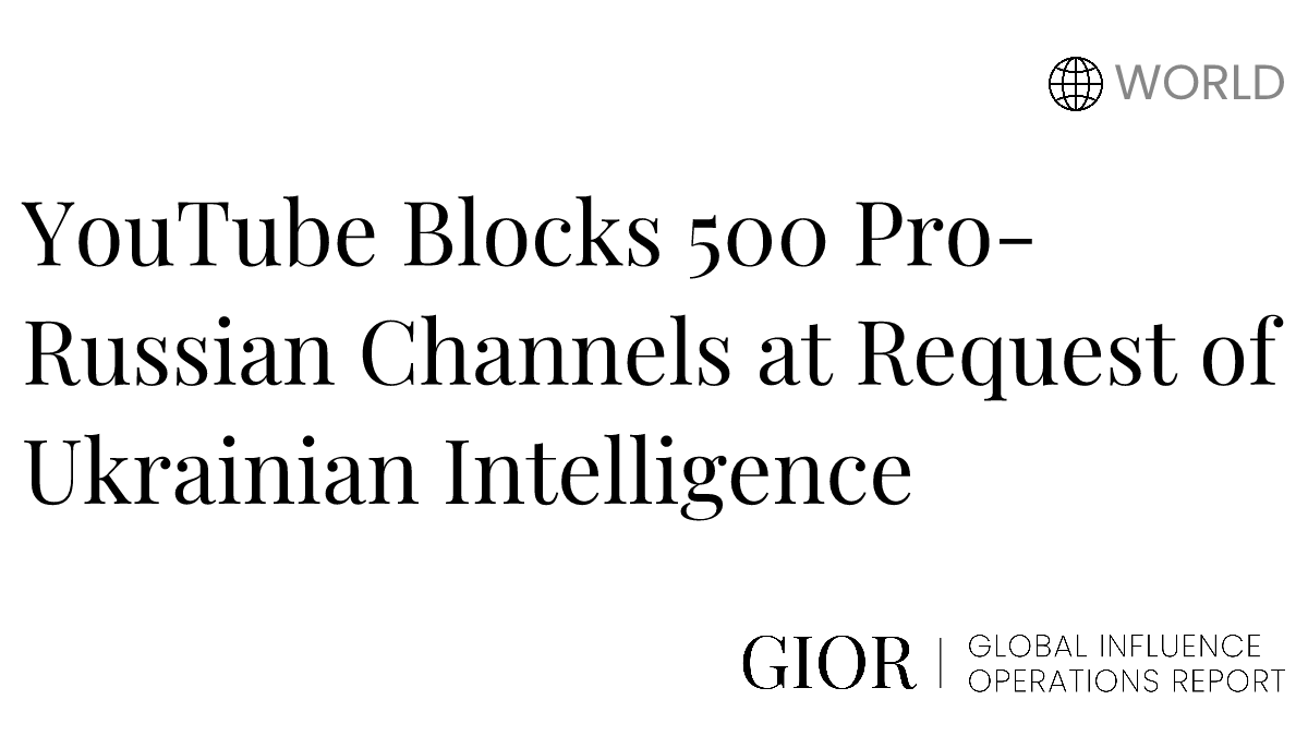 YouTube Blocks 500 Pro-Russian Channels at Request of Ukrainian ...